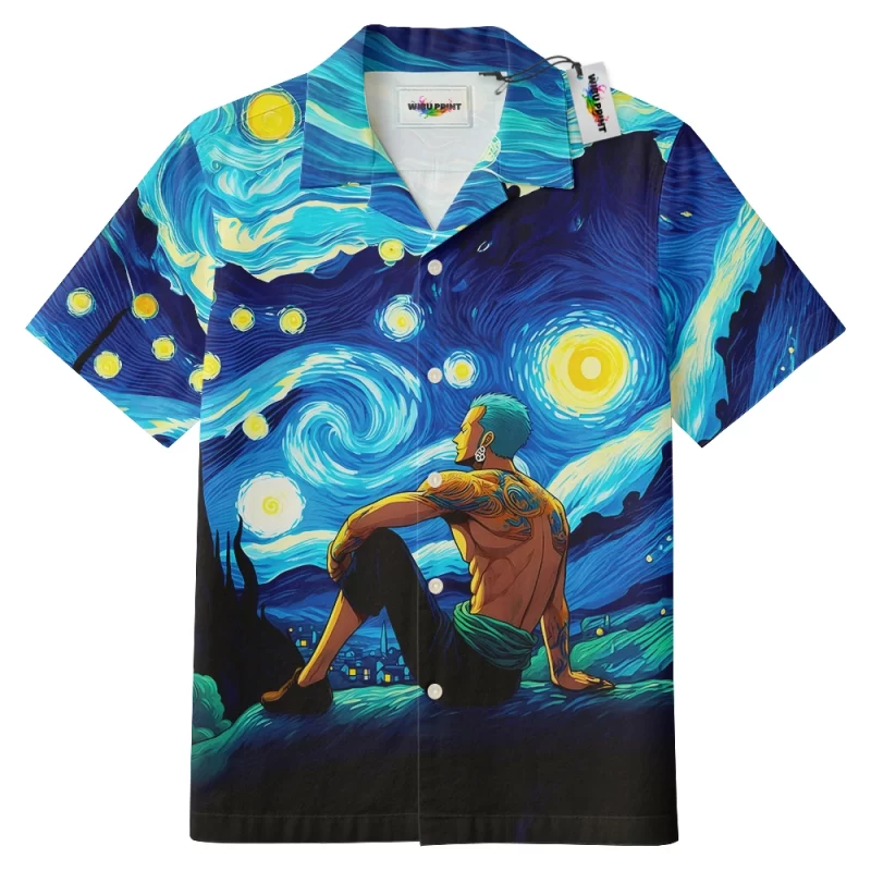 Roronoa Zoro Hawaiian Shirt, The Stary Night Hawaiian Shirt, One Piece ...