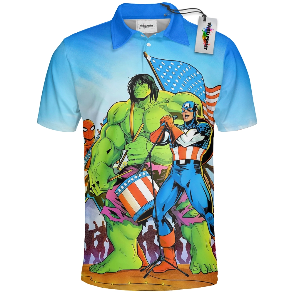 Captain America Polo Shirt, Spider Man Polo Shirt, Hulk Polo Shirt ...
